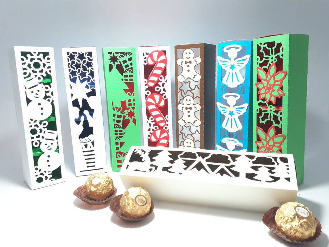 Set 8 SVG Christmas Chocolate Gift Box Svg Cut Files Candy - Etsy