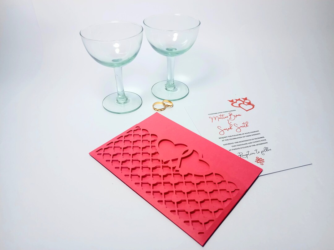 SVG Wedding Pocket Envelope Invitation Template Heart Lace Wedding ...