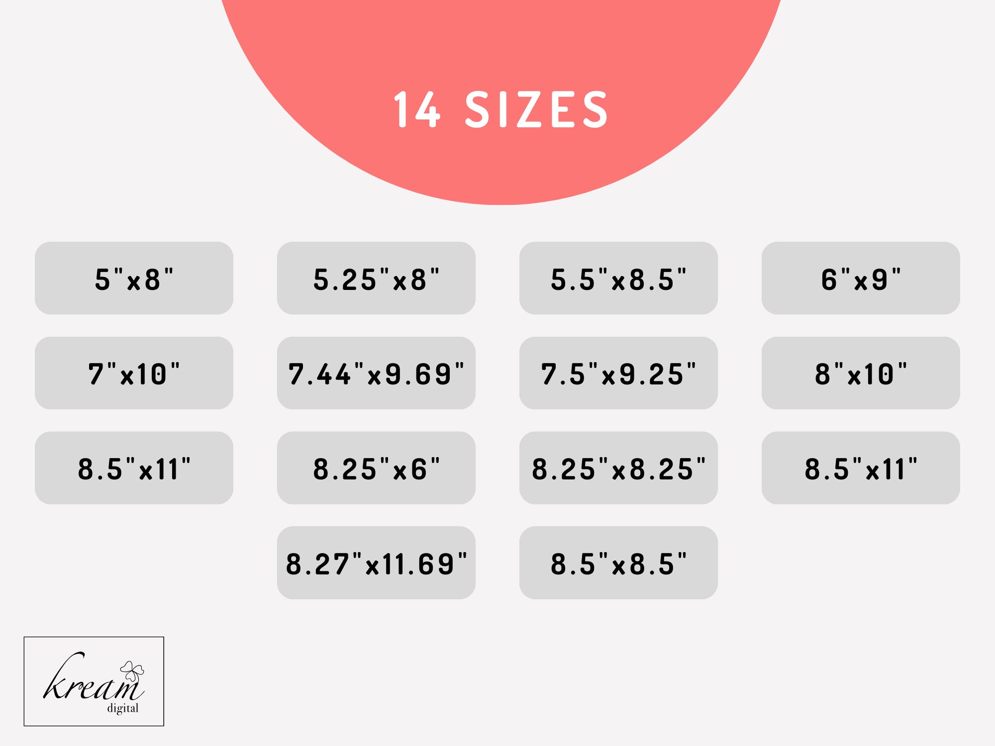 KDP Interior Margin Templates, 14 Book Trim Sizes, up to 150, 300, 500 ...