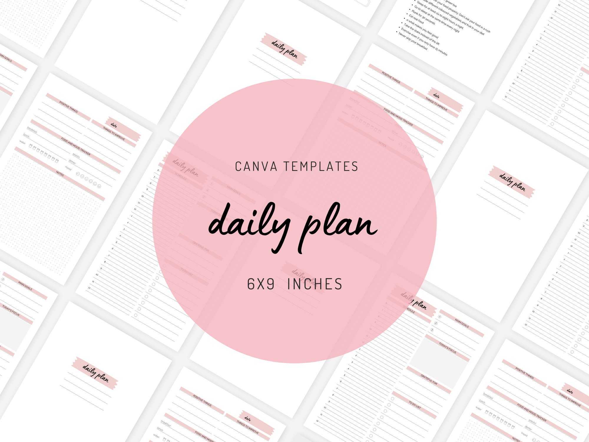 Canva Daily Planner Editable Templates For Journal Canva Kdp Planner