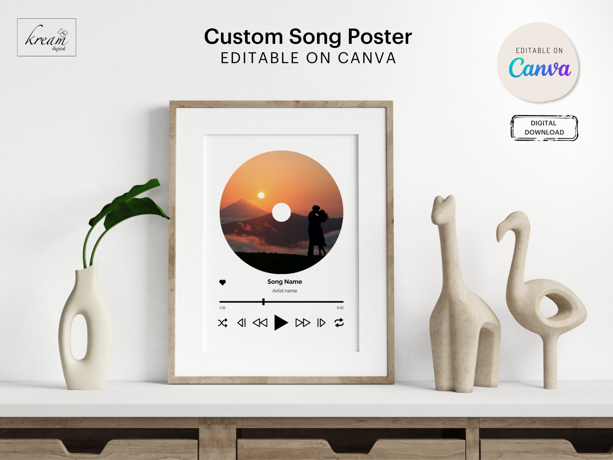 CANVA Custom Song Poster Template | Editable on CANVA | 10 Templates ...
