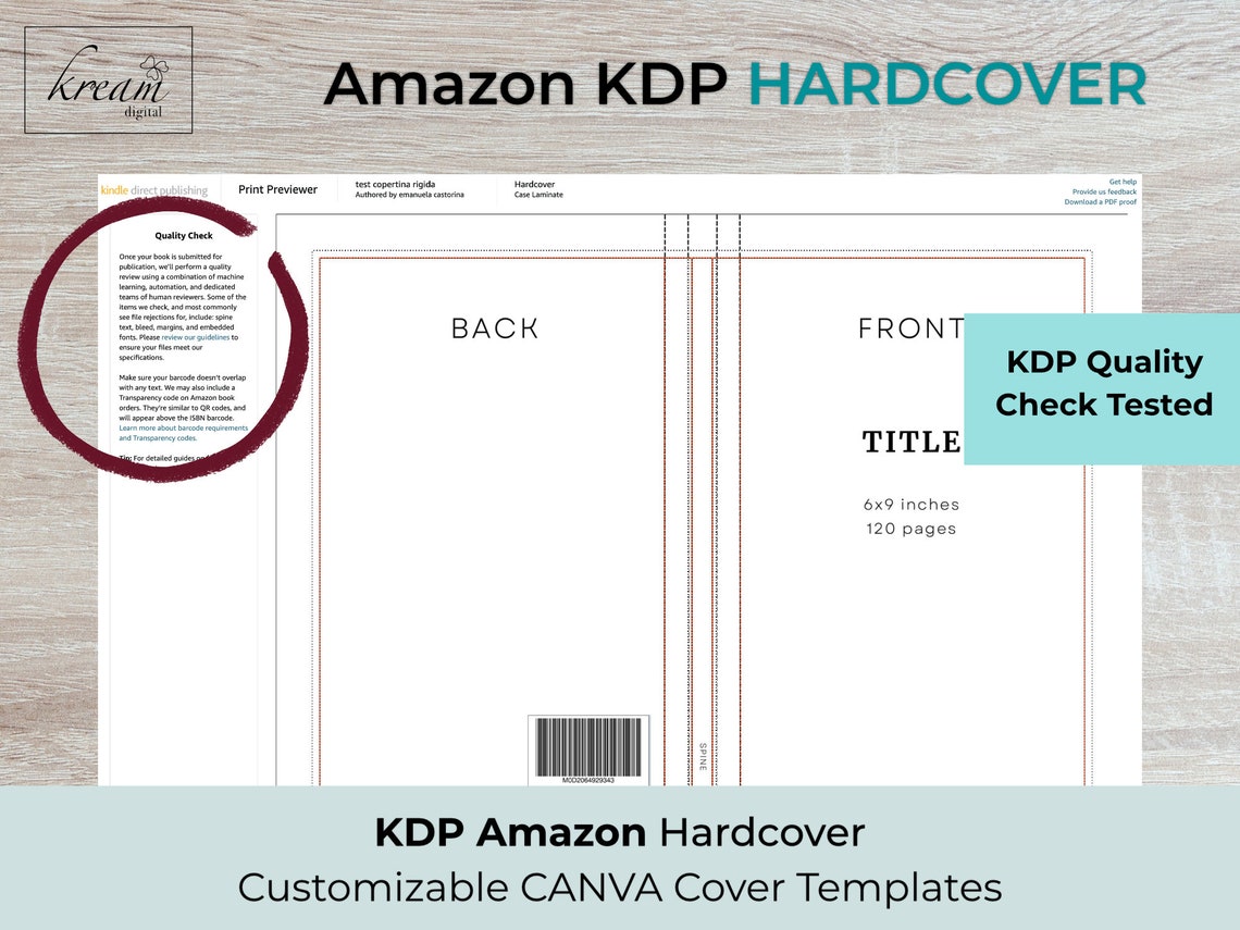 CANVA KDP Hardcover Templates 6x9 for 100, 110, 120, 130, 140, 150, 180 ...
