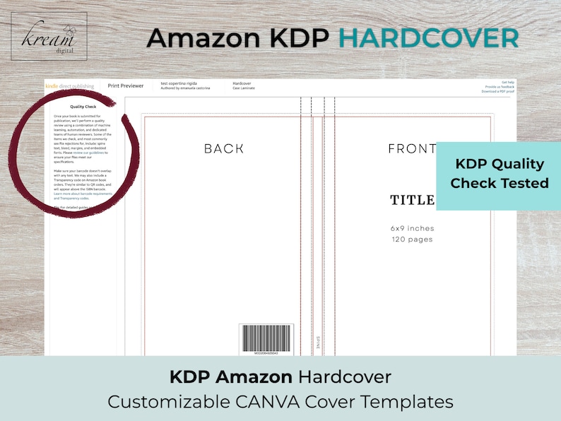 CANVA KDP Hardcover Templates 6x9 for 100, 110, 120, 130, 140, 150, 180 ...