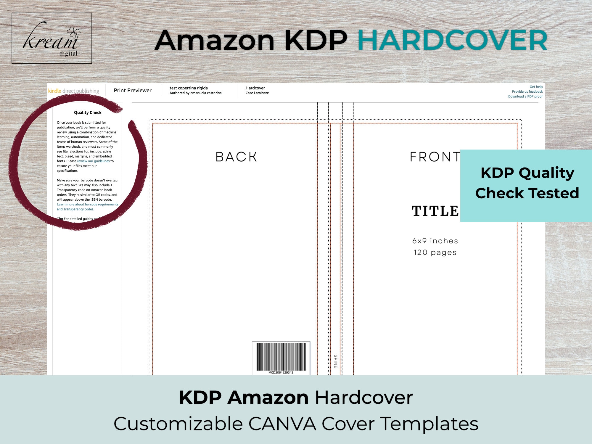 CANVA KDP Hardcover Templates 6x9 for 100, 110, 120, 130, 140, 150, 180 ...