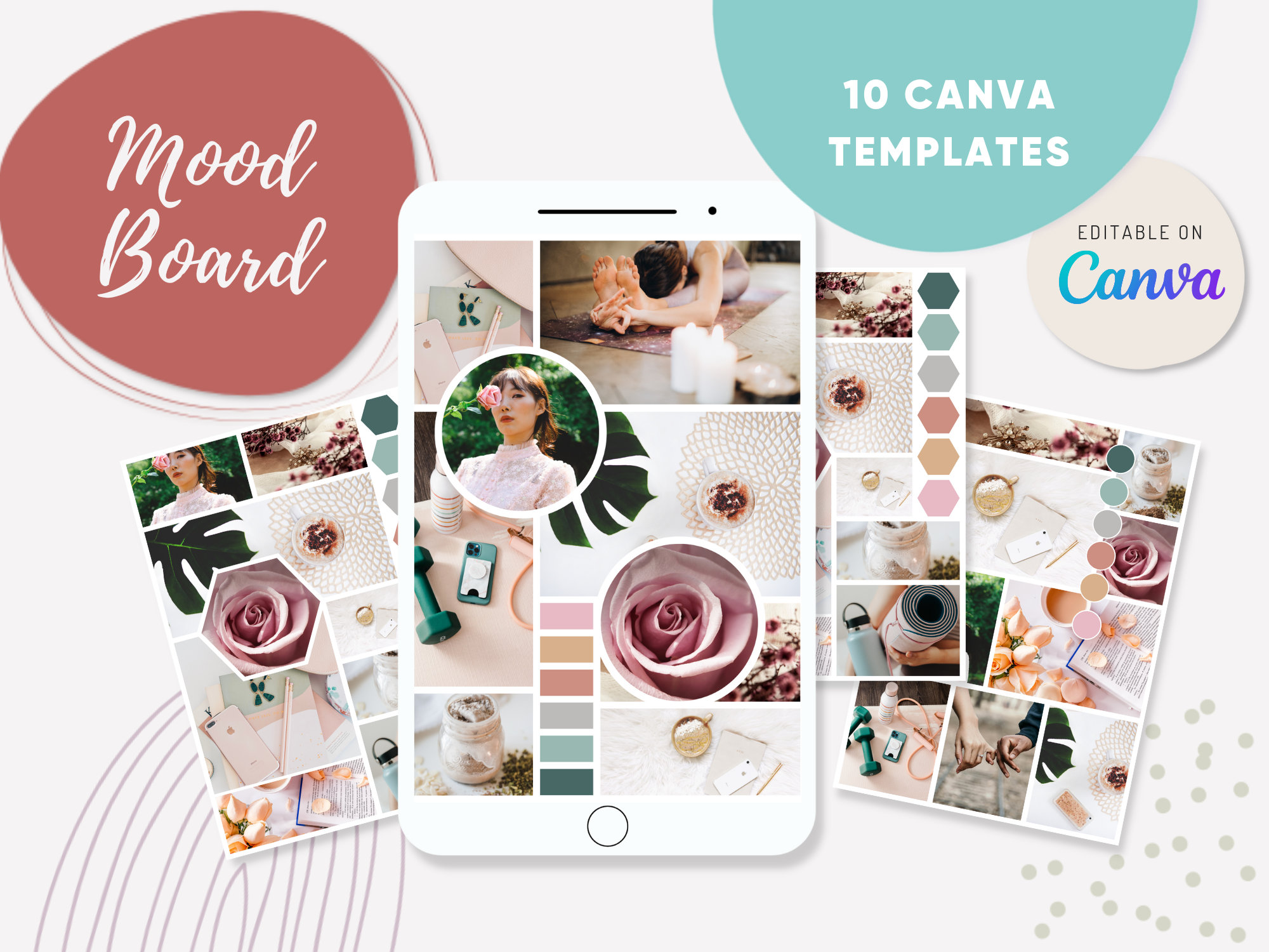 CANVA 10 Mood Board Templates Graphic, Mood Board, Editable Template ...