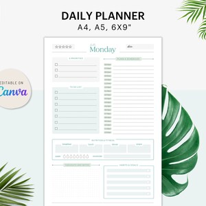 CANVA Template Daily Planner | 7 Days | 6 Styles | Printable PDF | A4 ...