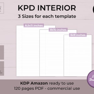 Amazon KDP Interior Template: Lined, Dotted, Grid, College Ruled | Size ...
