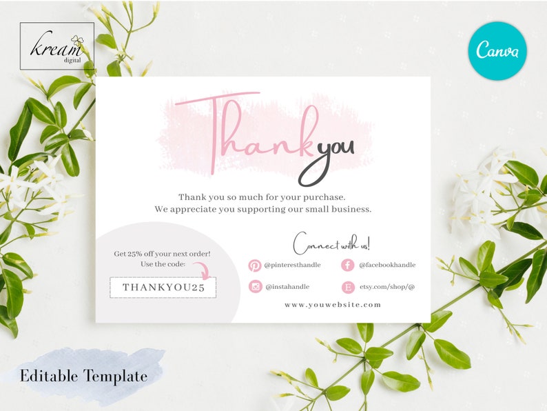 Business Thank You Page Template Fully Editable on CANVA Easy to ...