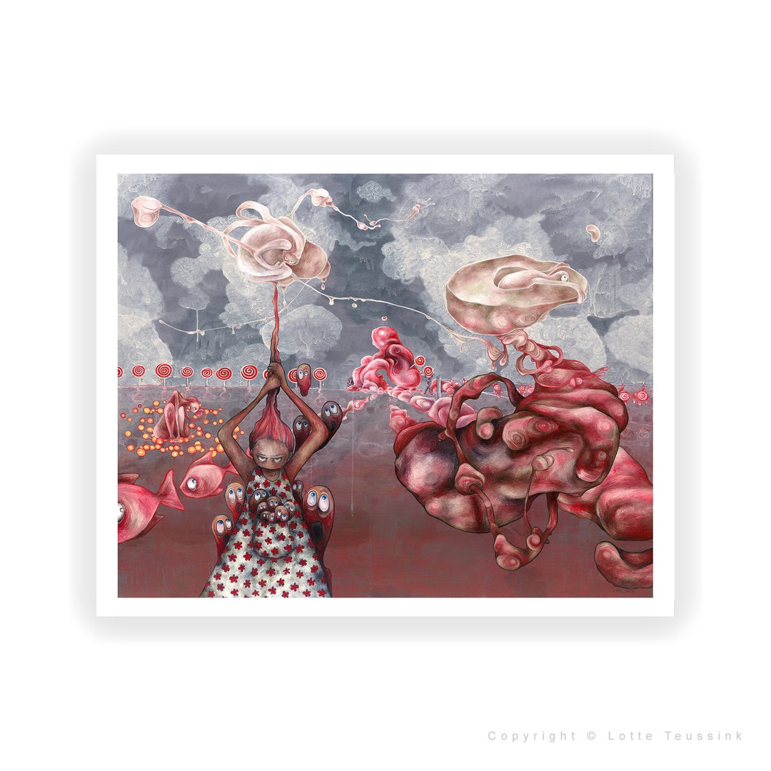 Complications Art Print Pop Surrealism Painting by Lotte - Etsy