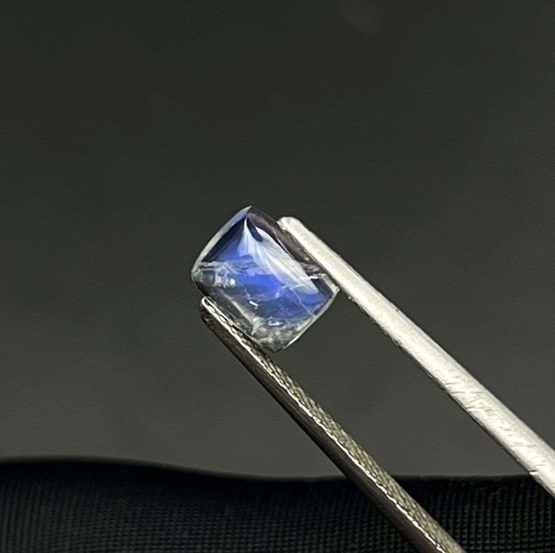 100% Natural Blue Flashy Rainbow Moonstone Sugarloaf Shape Cabochon ...