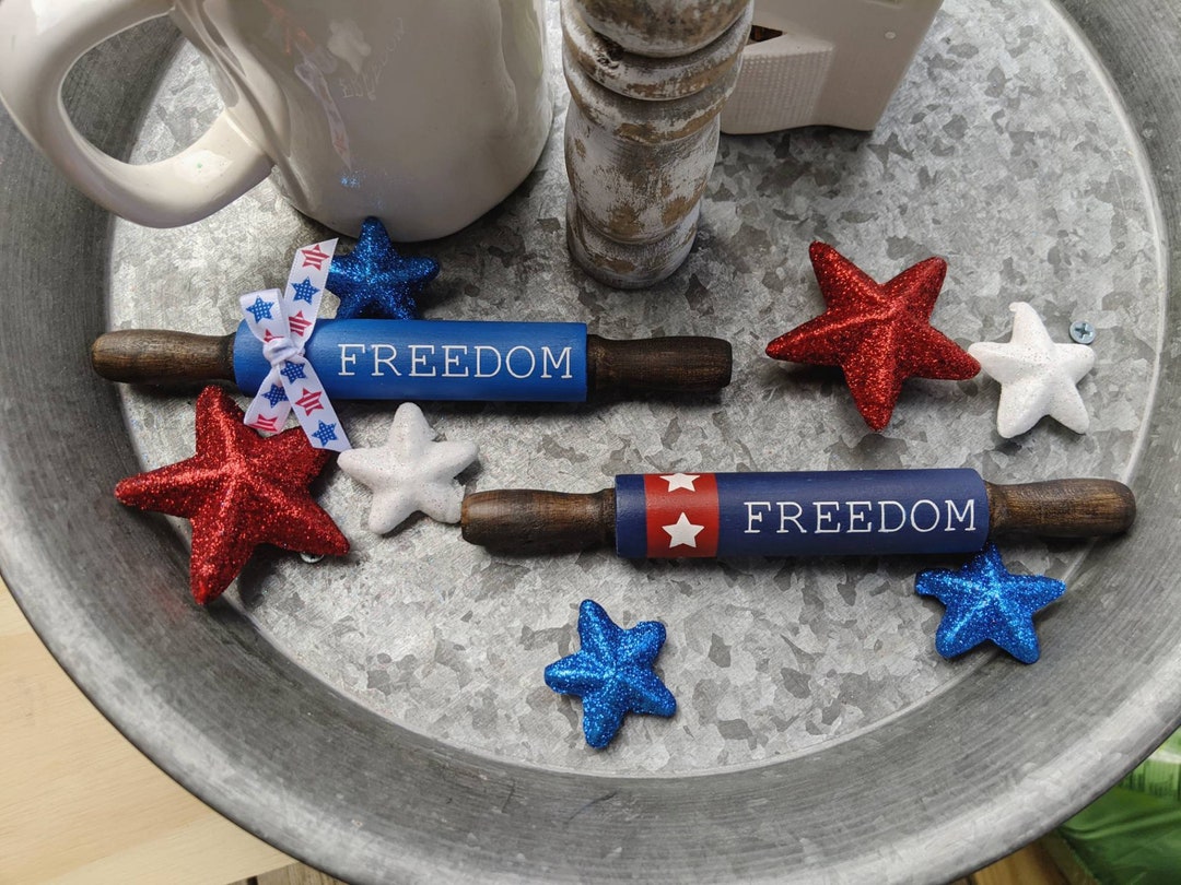Patriotic Mini Rolling Pin: 4th of July Tier Tray Decor - Etsy