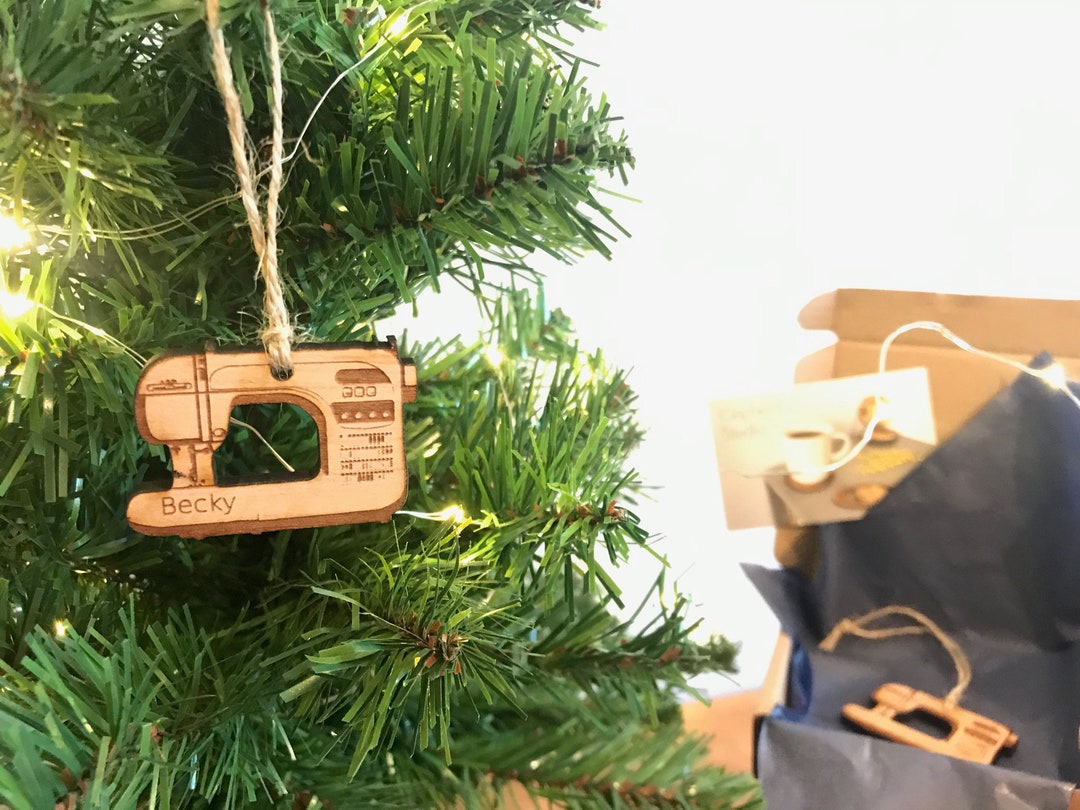 Sewing Machine Bauble, Wooden Christmas Decoration - Etsy