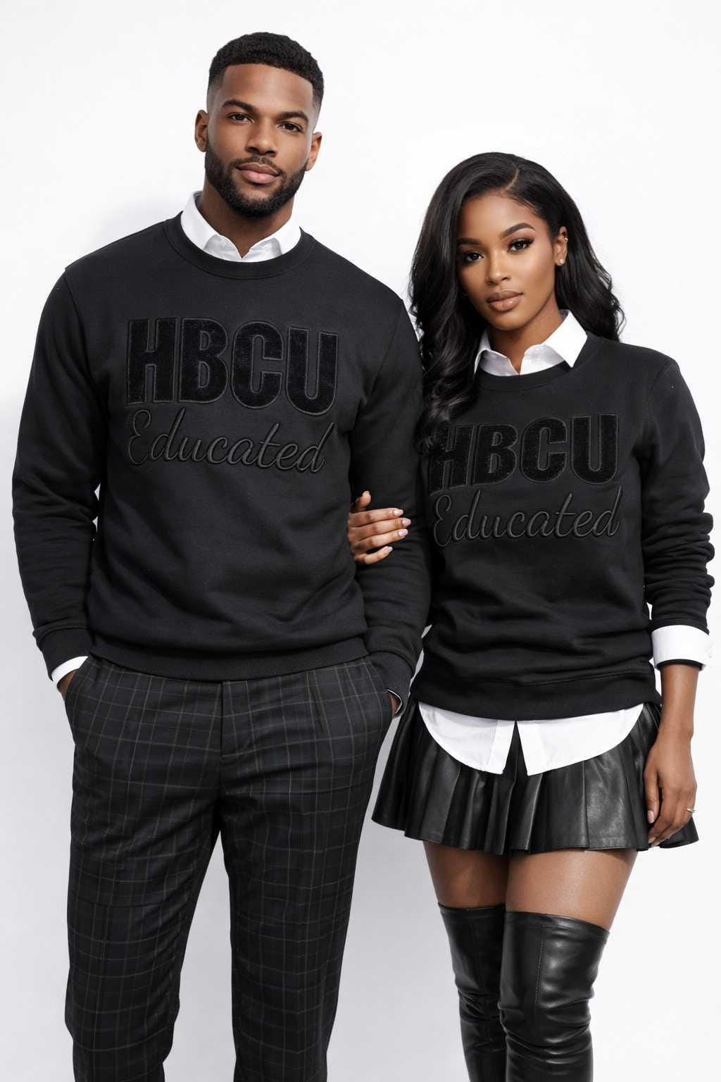 HBCU Educated Black on Black Sweatshirt - Etsy