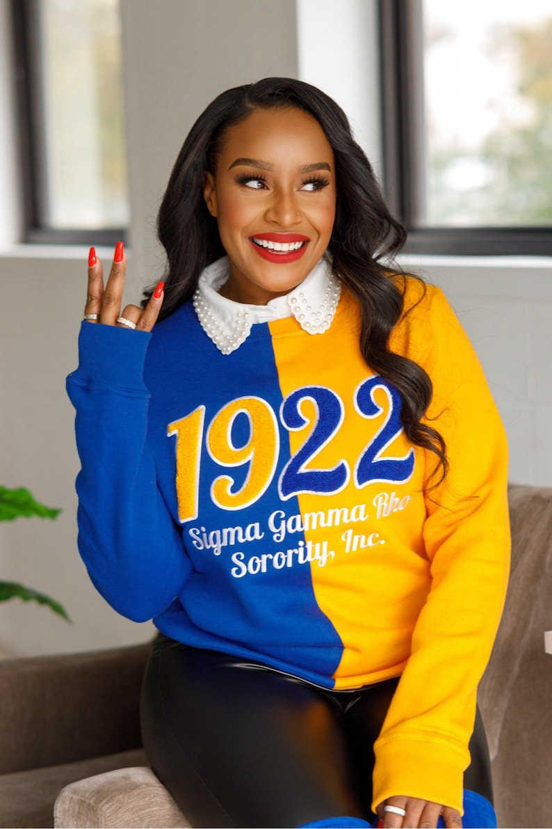 Sigma Gamma Rho 1922 Color Block Chenille Sweatshirt - Etsy
