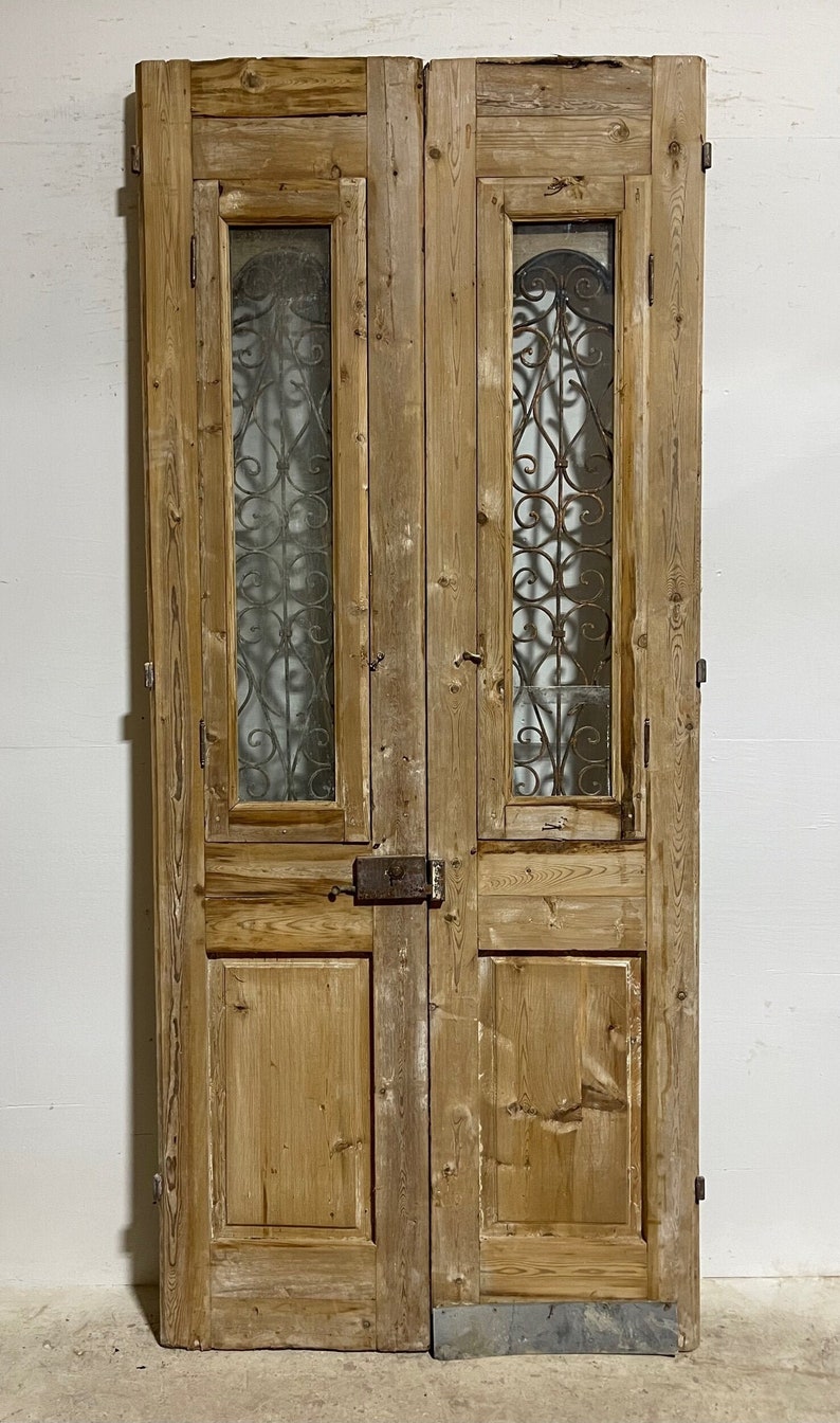 Antique French Panel Doors With Metal 100.5 X 44 I015 - Etsy