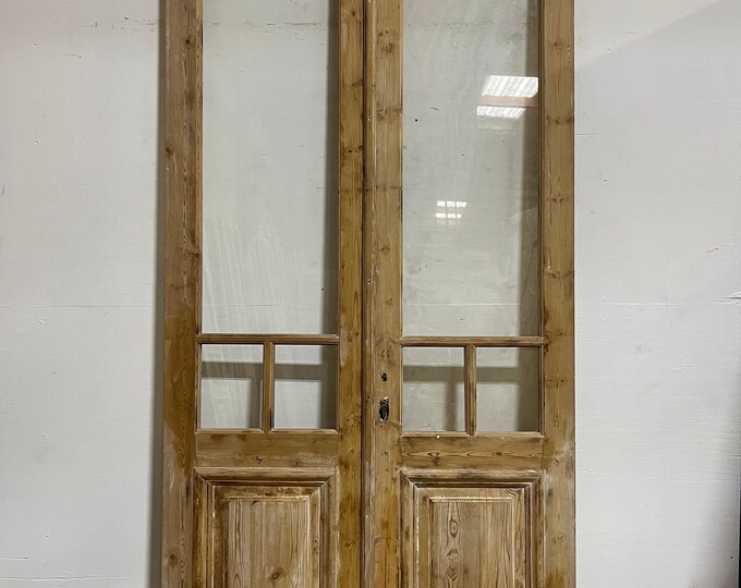 Antique French Panel Doors With Glass 101x44 J321 - Etsy