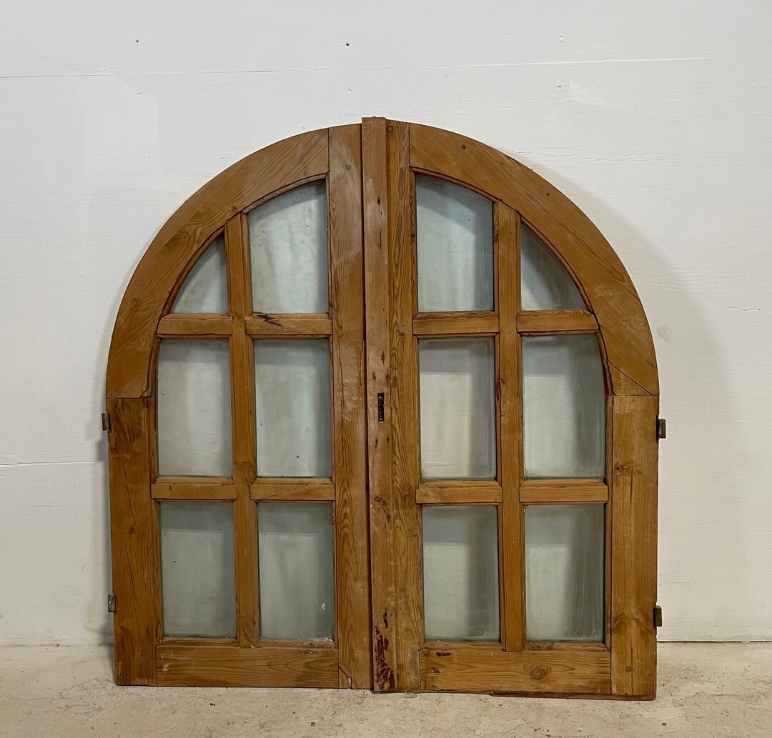 Antique Arched Glass Window Set 43.75x42.25 L230 - Etsy