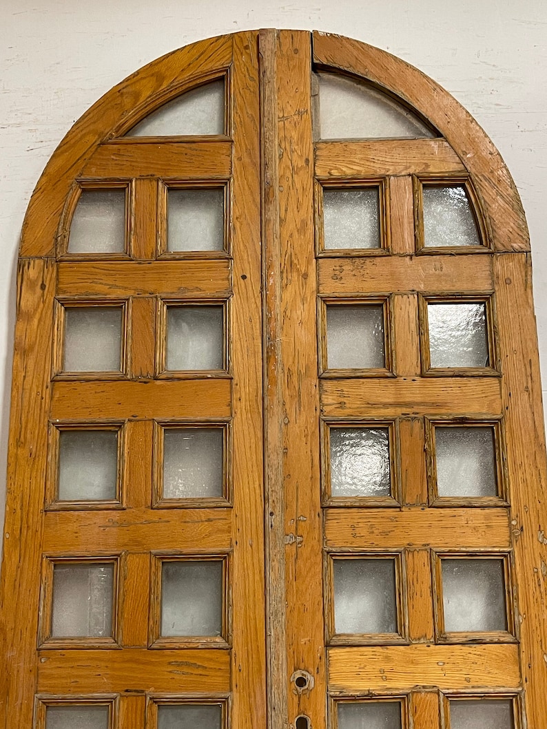 Antique French Arched Panel Doors With Glass (105x50) K327 - Etsy