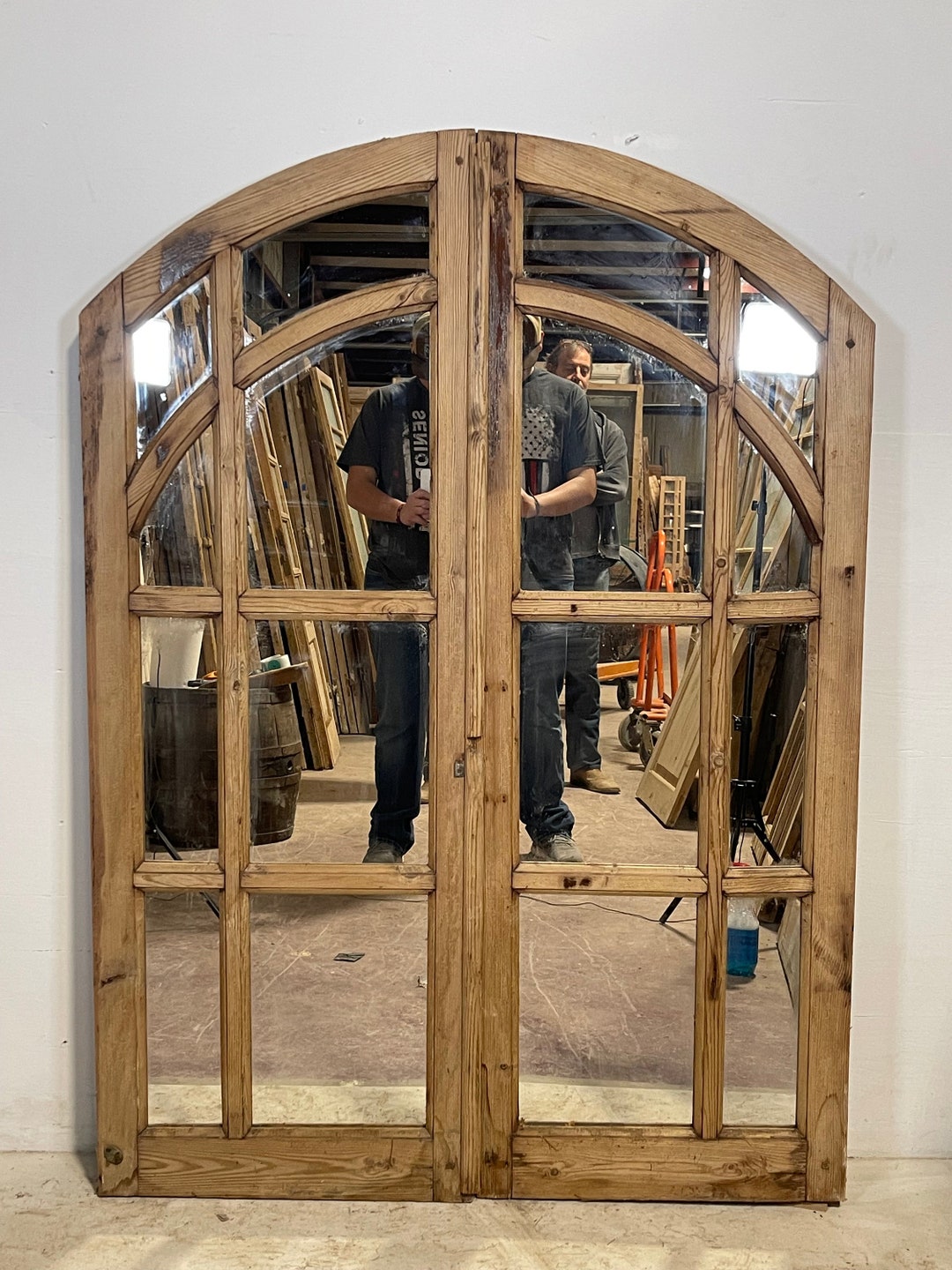 Antique French Windows With Mirror 65x46.5 L262 - Etsy