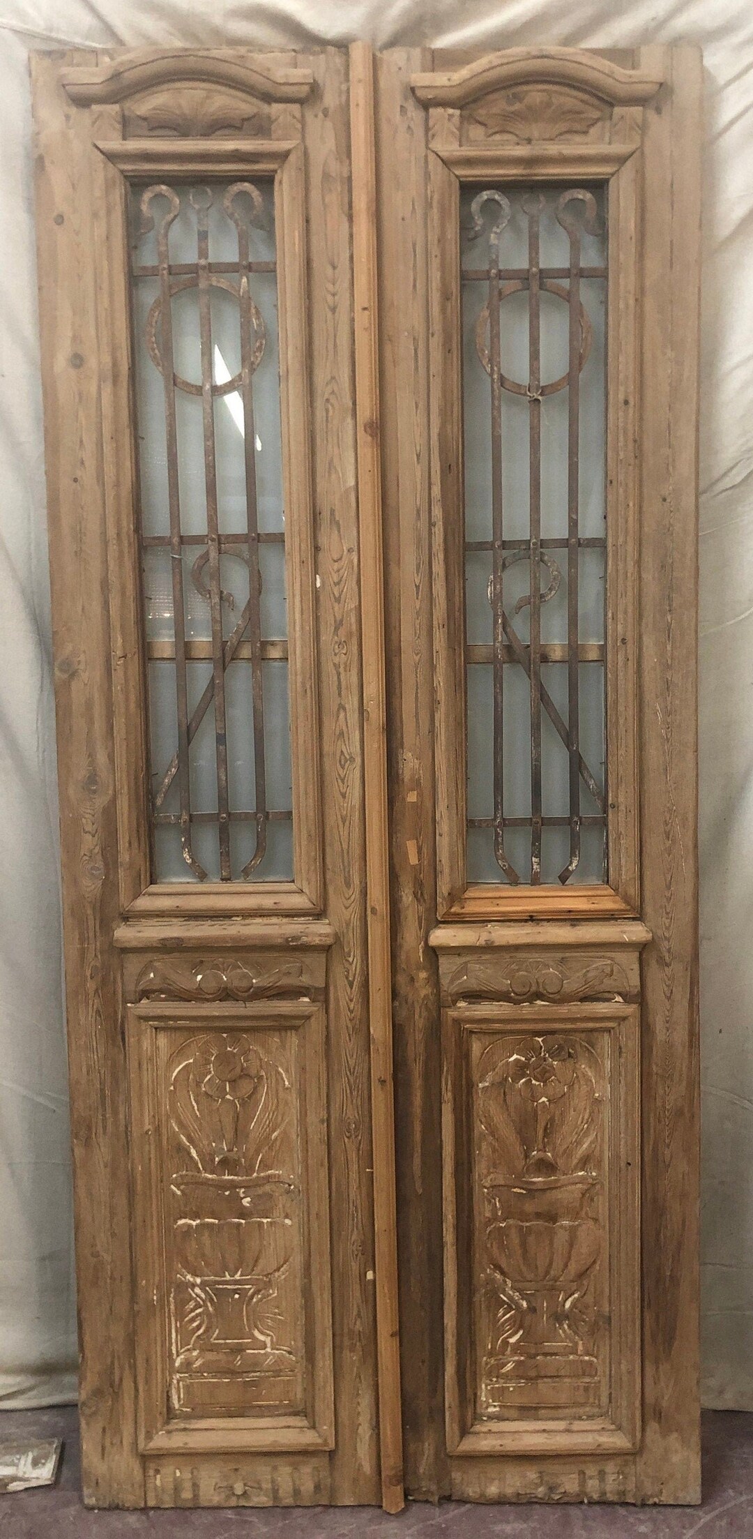 Antique Panel Doors (91.75x40.5) With Iron C091 - Etsy