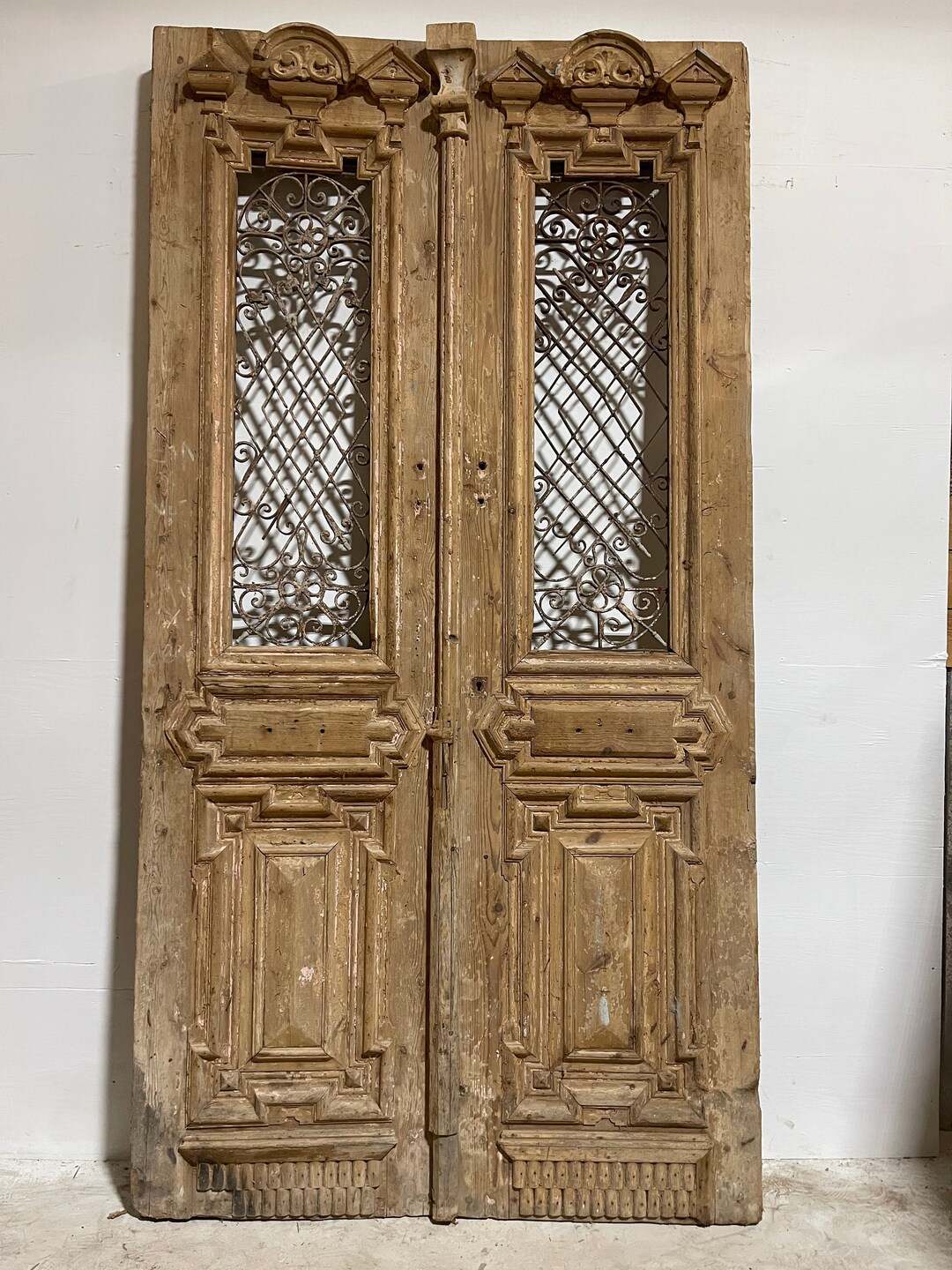 Antique French Panel Doors With Metal (105.5x54.75) J104 - Etsy