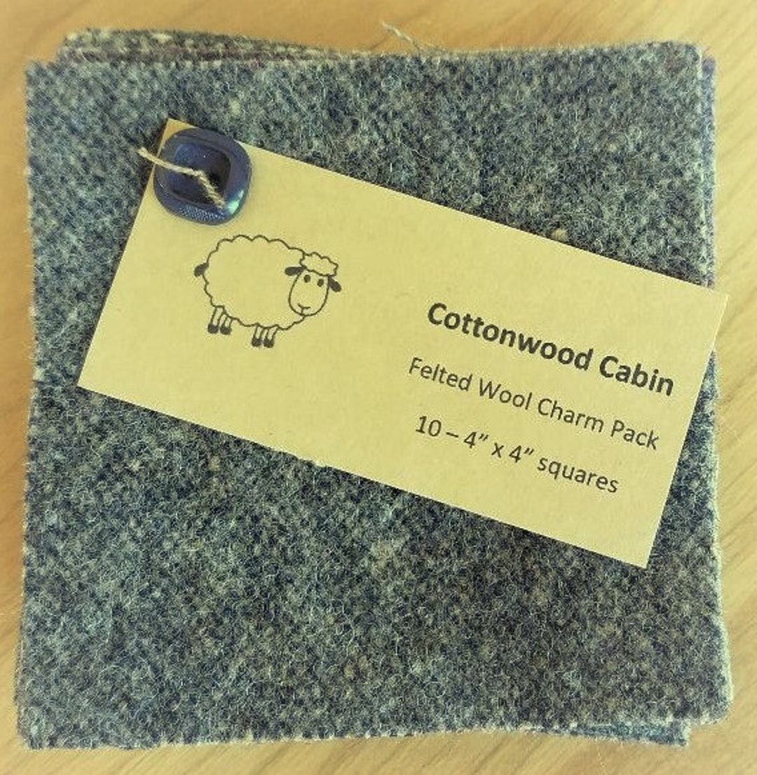 Wool Charm Pack 10 - 4X4 Inch Wool Charm Squares - Grey Wool Charms - Etsy