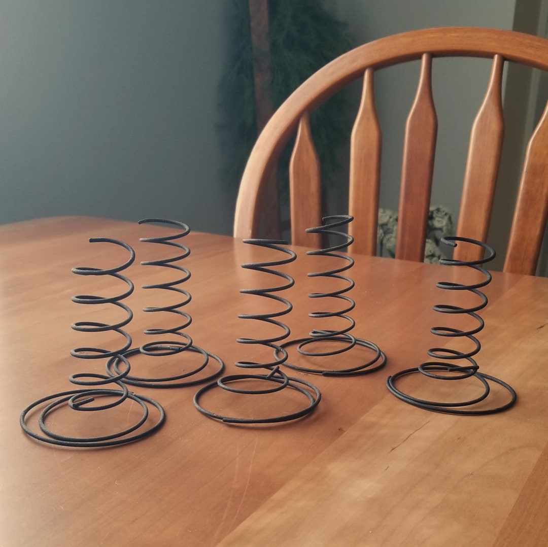 Vintage Farmhouse Style Metal Springs Taper Candle Holder Set of 5 ...