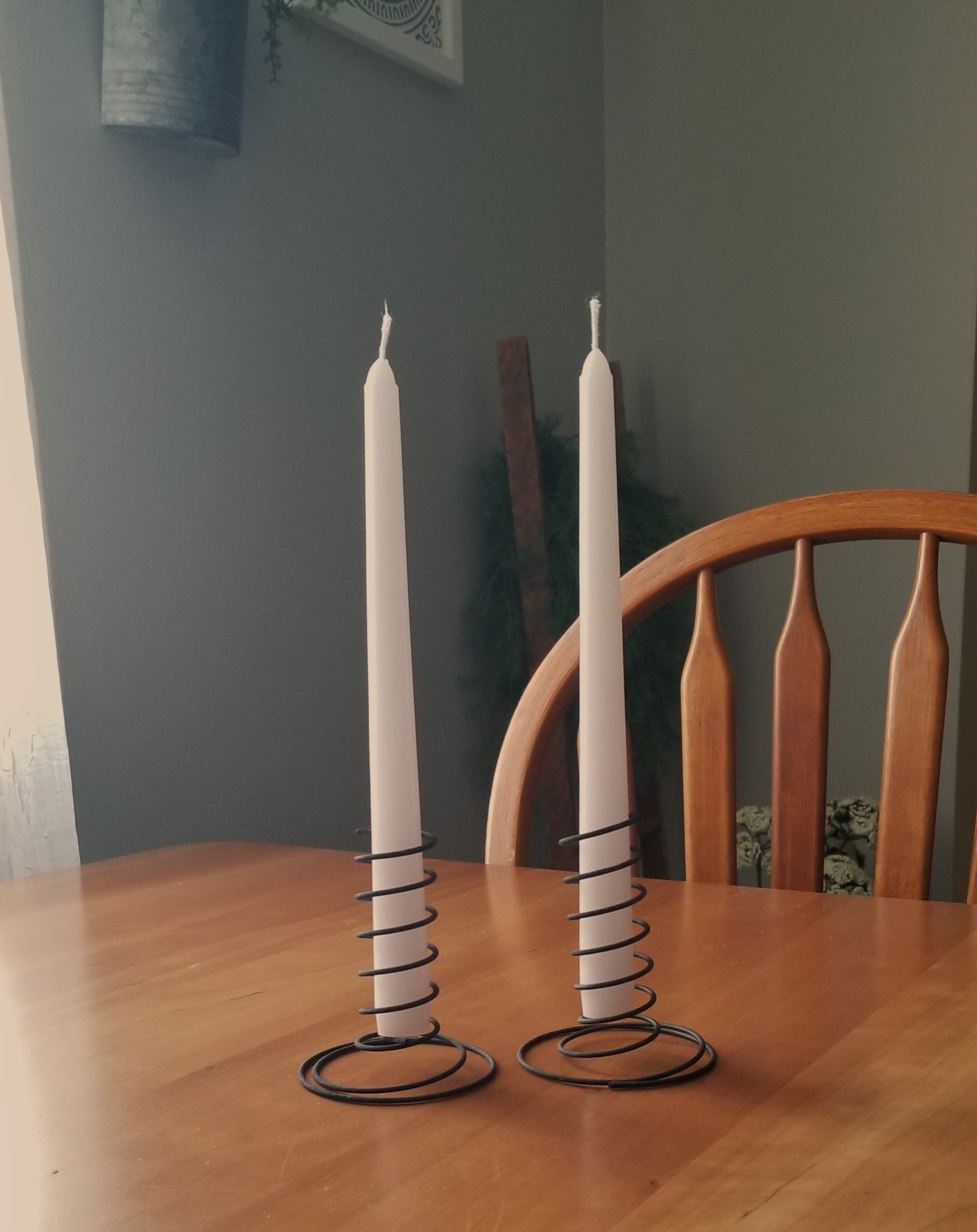 Vintage Farmhouse Style Metal Springs Taper Candle Holder Set of 5 ...