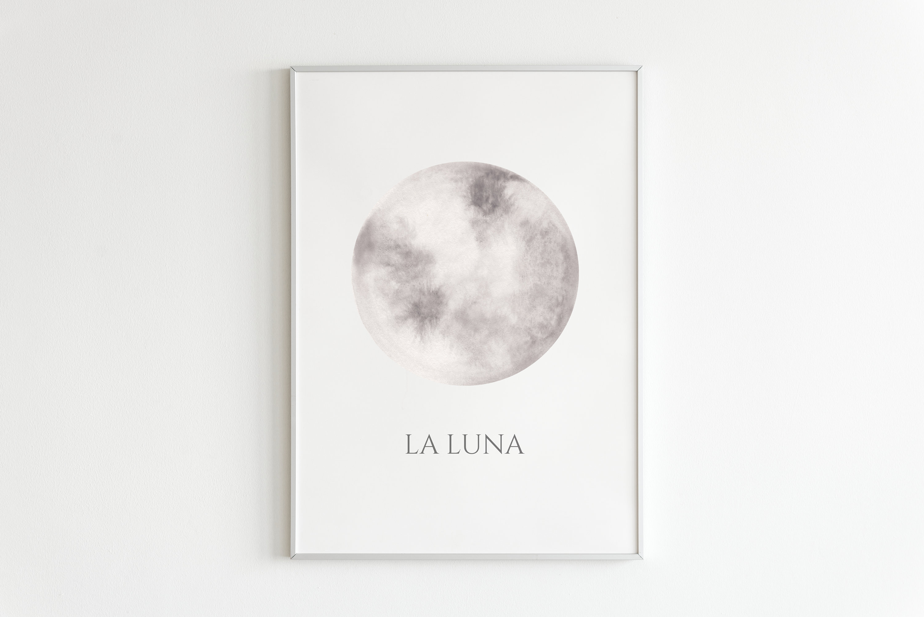 Acuarela Full Moon Digital Print / Mano Painted Moon Phase Art for Home ...