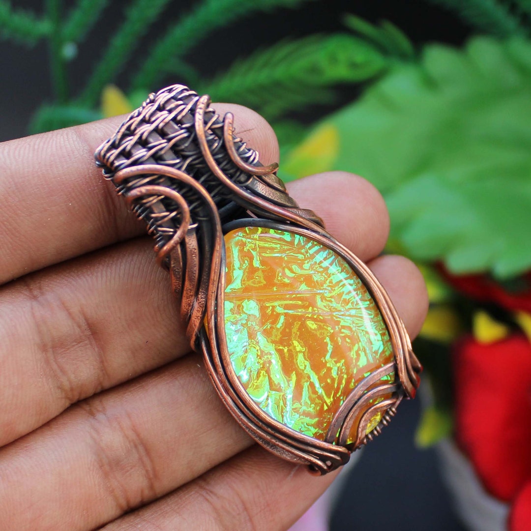 Australian Triplet Opal Pendant Copper Wire Wrapped Pendant Opal ...