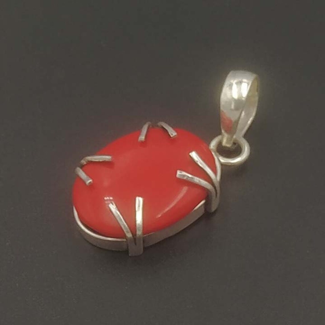 Red Coral Pendant Necklace Coral Jewellery Gemstone Pendant - Etsy