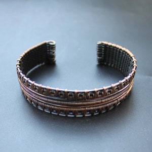 Copper Wire Wrapped Cuff Bangle Copper Mens Bangle Bracelet Adjustable ...