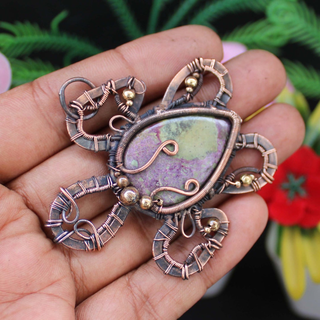 Copper Wire Wrapped Pendant Gemstone Jewelry Wire Wrapped Jewelry Wire ...