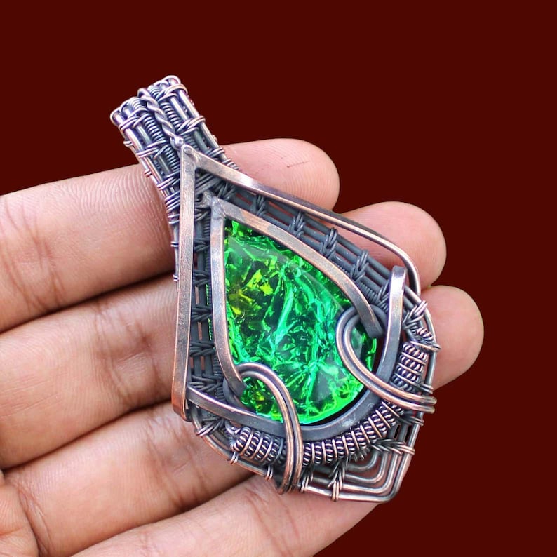 Handmade Copper Wire Wrapped Australian Triplet Opal Pendant - Etsy