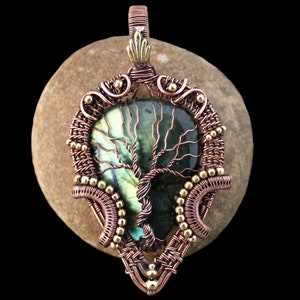 Natural Labradorite Pendant Labradorite Wire Wrapped Pendant Tree ...