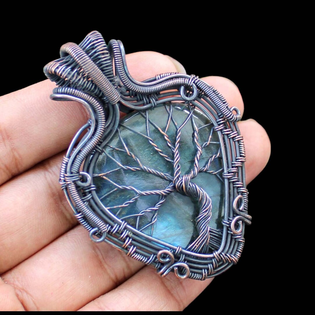 Gemstone Wire Wrapped Pendant Tree of Life Pendant Handmade Jewelry ...