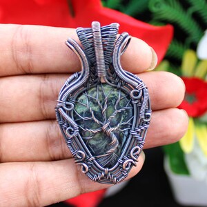 Gemstone Wire Wrapped Pendant Tree of Life Pendant Jasper Pendant Wire ...