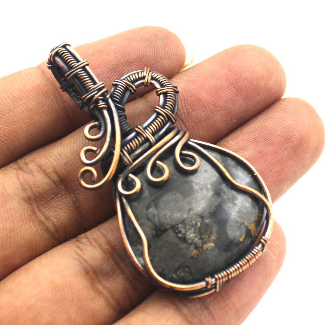 Mud Crack Jasper Pendant Copper Wire Wrapped Pendant Mud Crack Jasper ...