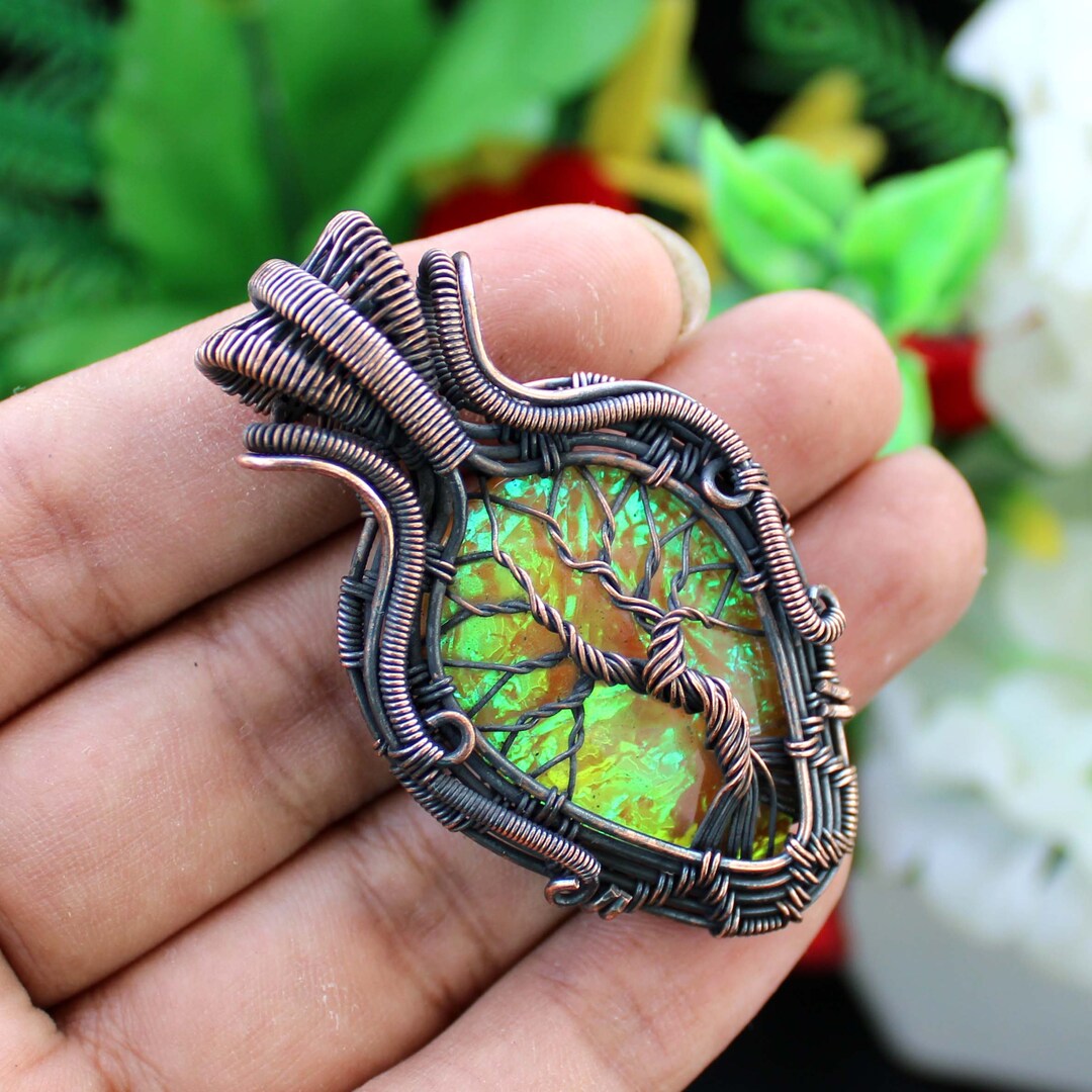 Tree of Life Australian Triplet Opal Pendant Copper Wire Wrapped ...