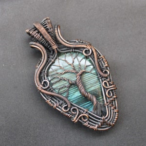 Gemstone Wire Wrapped Pendant Tree of Life Pendant Handmade Jewelry ...