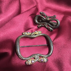 VERY Rare!! 18th ANTIQUE Javanese Mettalic Snake Belt Buckle & Slslid ...