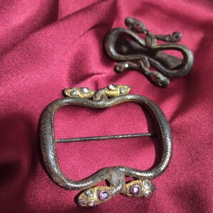 VERY Rare!! 18th ANTIQUE Javanese Mettalic Snake Belt Buckle & Slslid ...