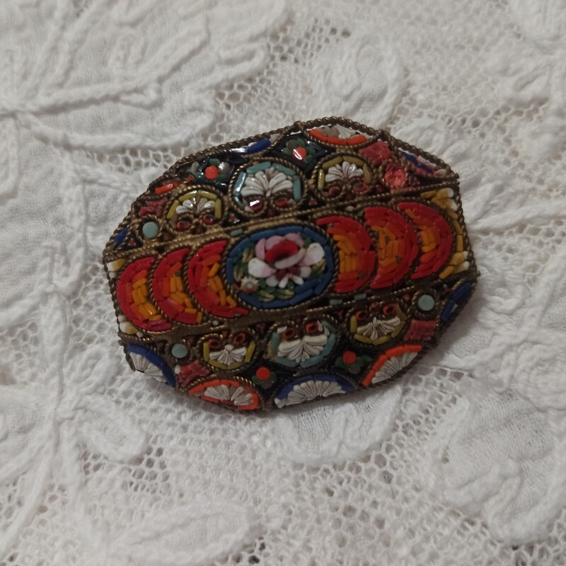 Micro Mosaic Brooch - Etsy