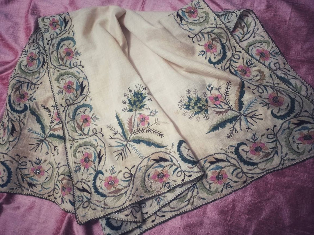 C1870s Amazing Antique Greek/ottoman Handembroidered Scarf Silk,gold ...