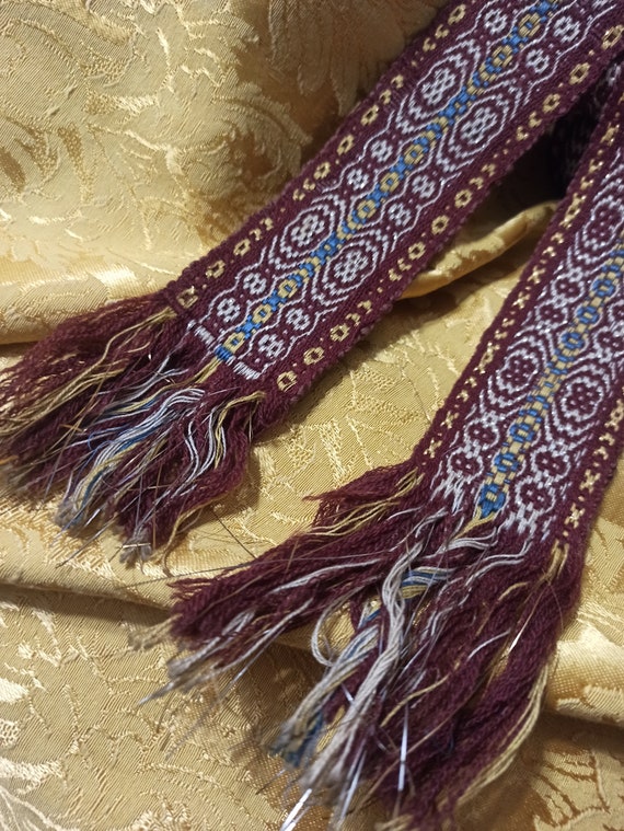 C1960s ROMANIAN Traditional Sash ~ Hand-loomed Sash w… - Gem