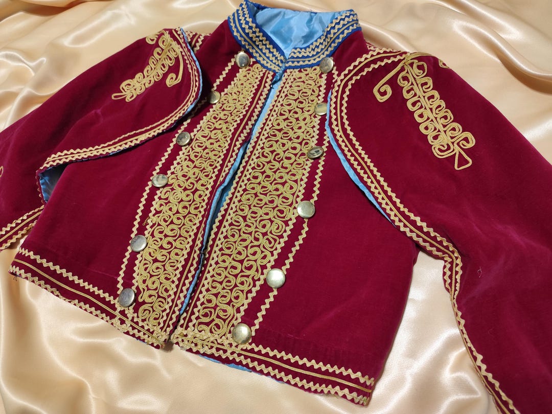 GREEK Traditional Boys' "gileko" Vest Decade 1970-80s ~ RED Velvet Vest ...