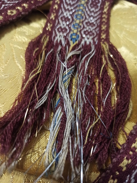 C1960s ROMANIAN Traditional Sash ~ Hand-loomed Sash w… - Gem