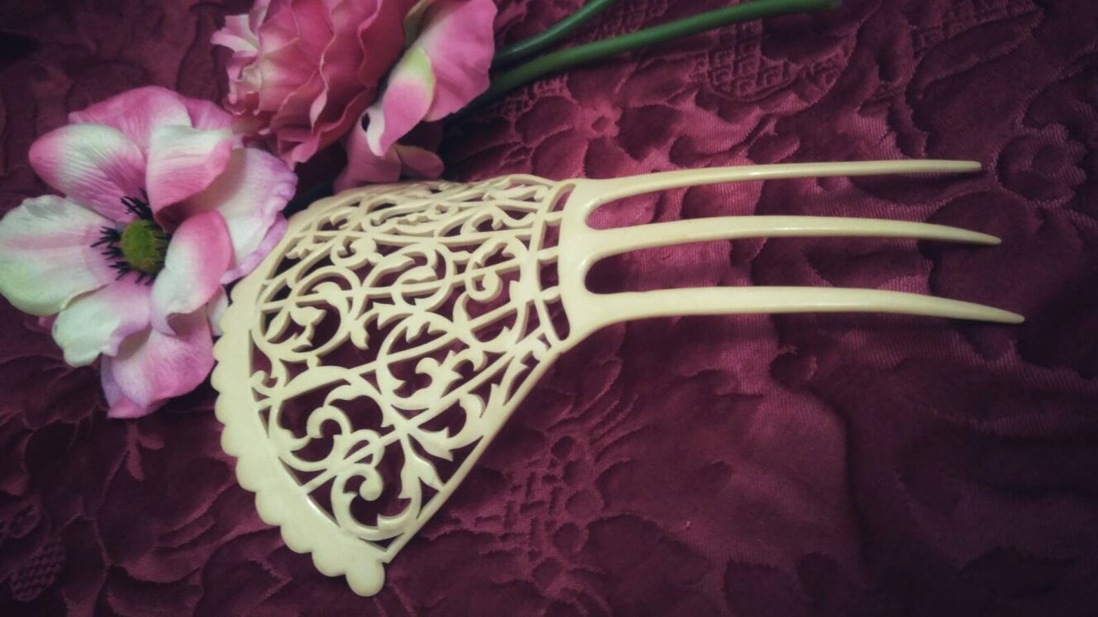 ANTIQUE Hair Comb 1900s Style Fan Large Hair Comb - Etsy