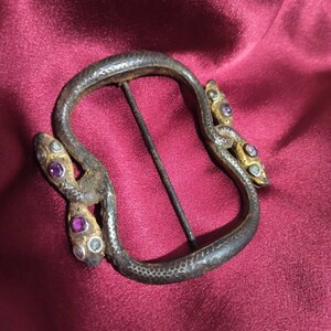 VERY Rare!! 18th ANTIQUE Javanese Mettalic Snake Belt Buckle & Slslid ...