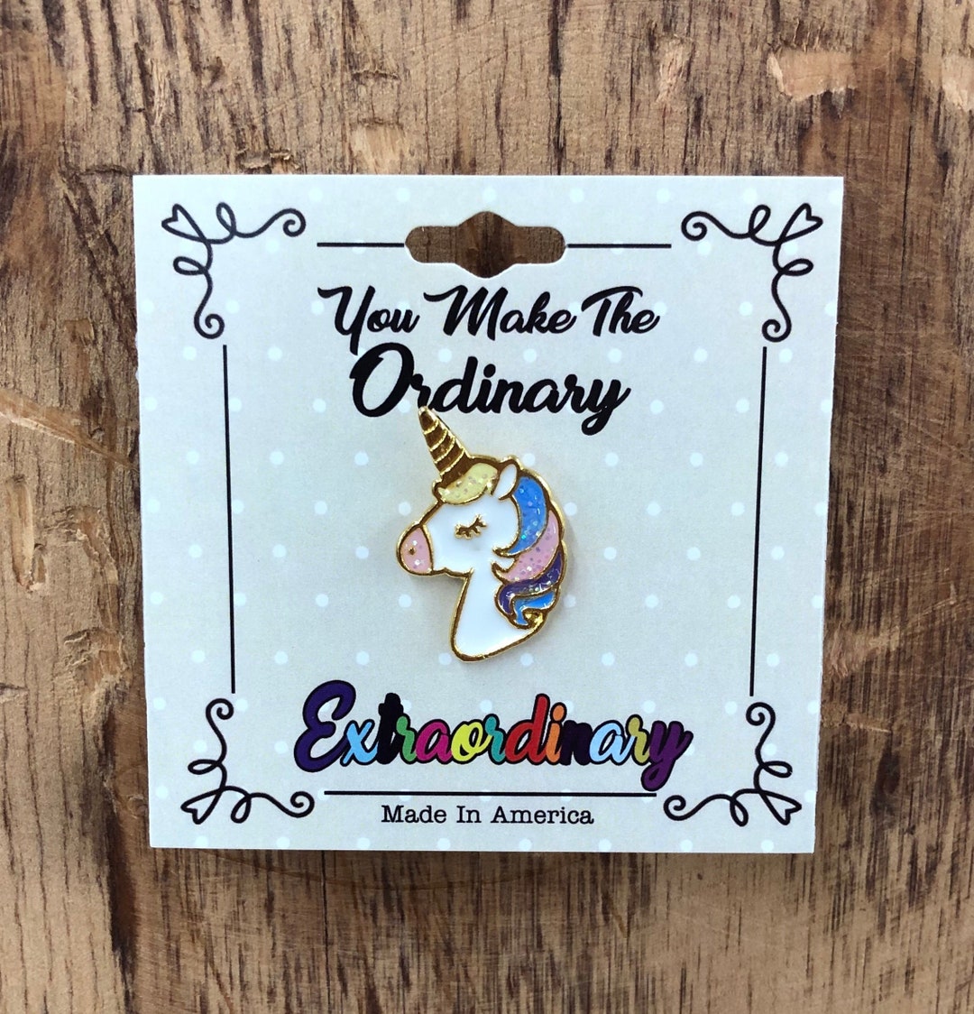 Unicorn Enamel Pin: 14K Gold Plated Lapel Pin - Etsy